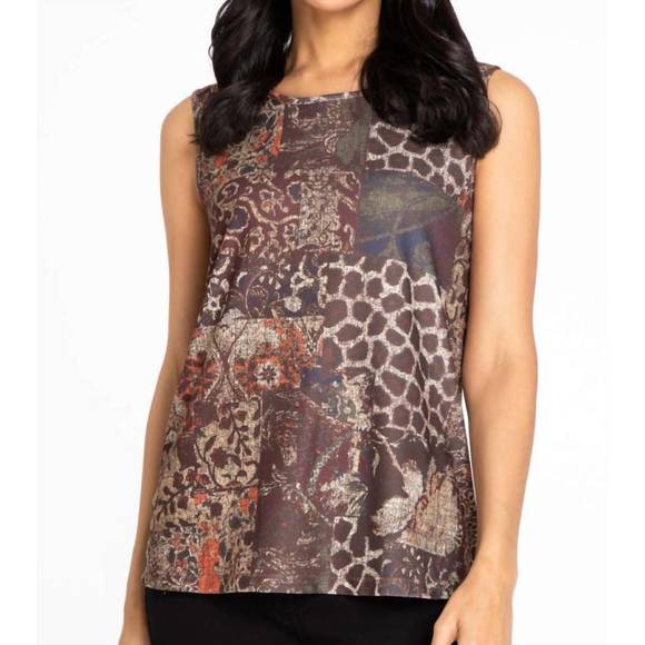 Multiples | Tops | New Multiples Mixed Print Sleeveless Hacci Knit Top ...